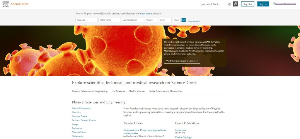 Explore Science Direct | Library